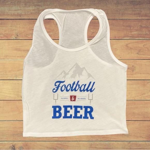 Tops | Football Beer Cropped Tank | Poshmark